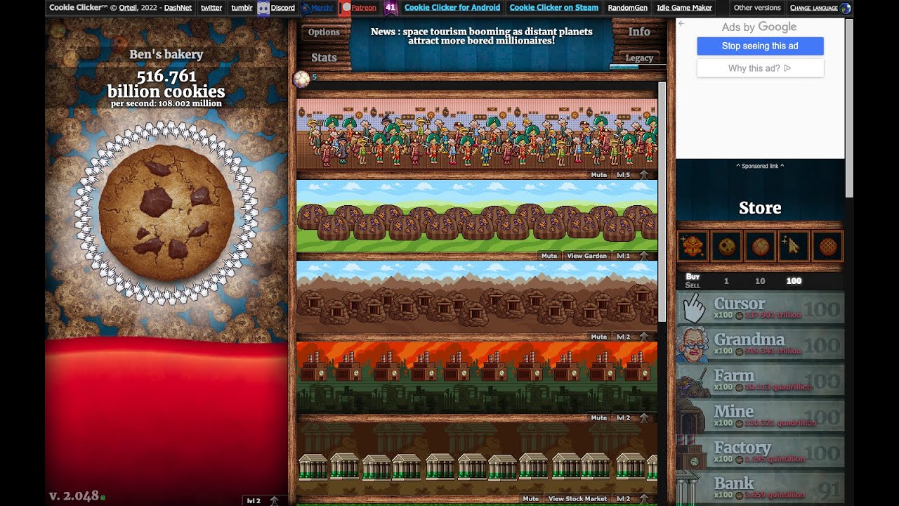 Cookie clicker with an auto clicker - YouTube