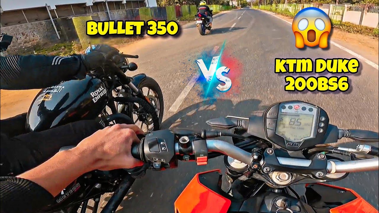 Bullet 350 Vs KTM Duke 200Bs6 😱 Hyper ride || Crazy Reactions 😍#duke200 ...