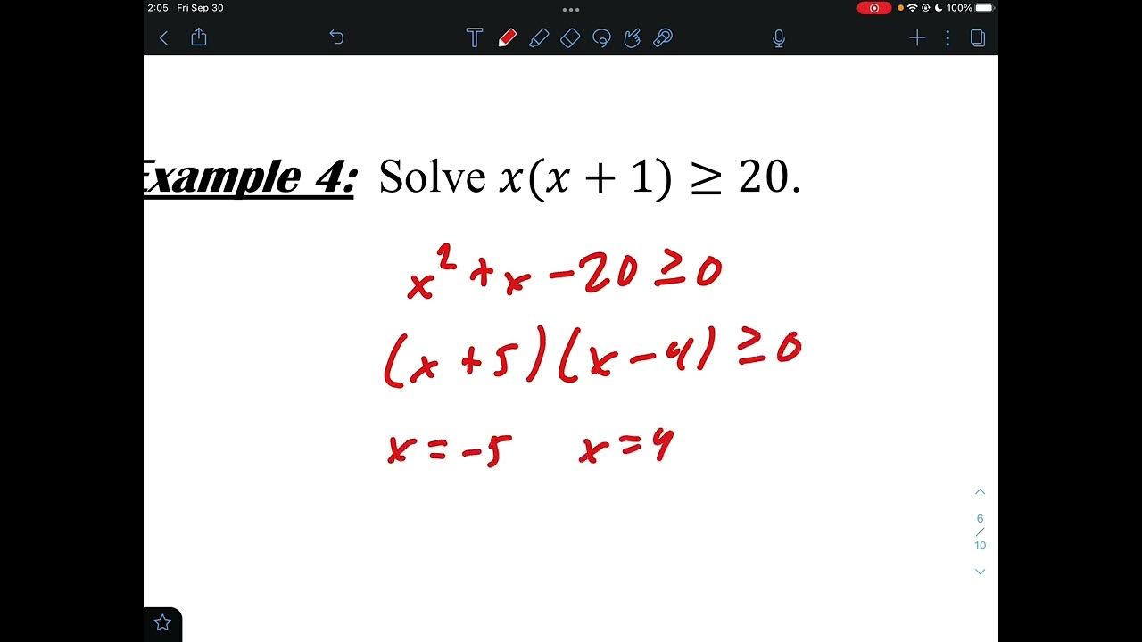 Algebra 2 - Solving Polynomial Inequalities - YouTube
