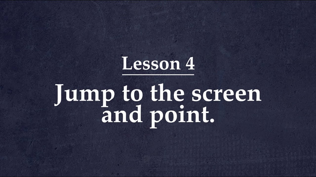 Fundraising Lesson #4 - Jump to the screen and point - YouTube