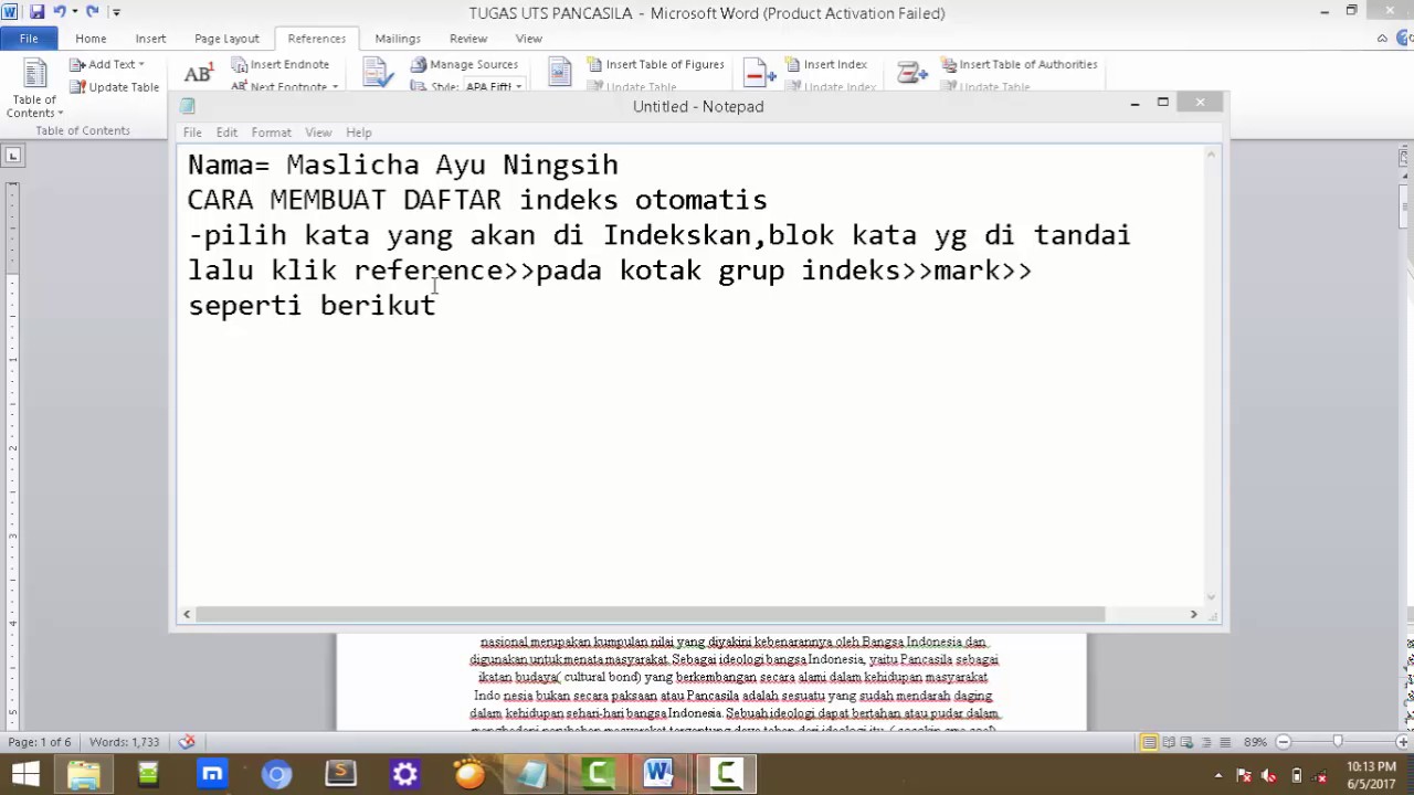 Cara membuat index otomatis - YouTube