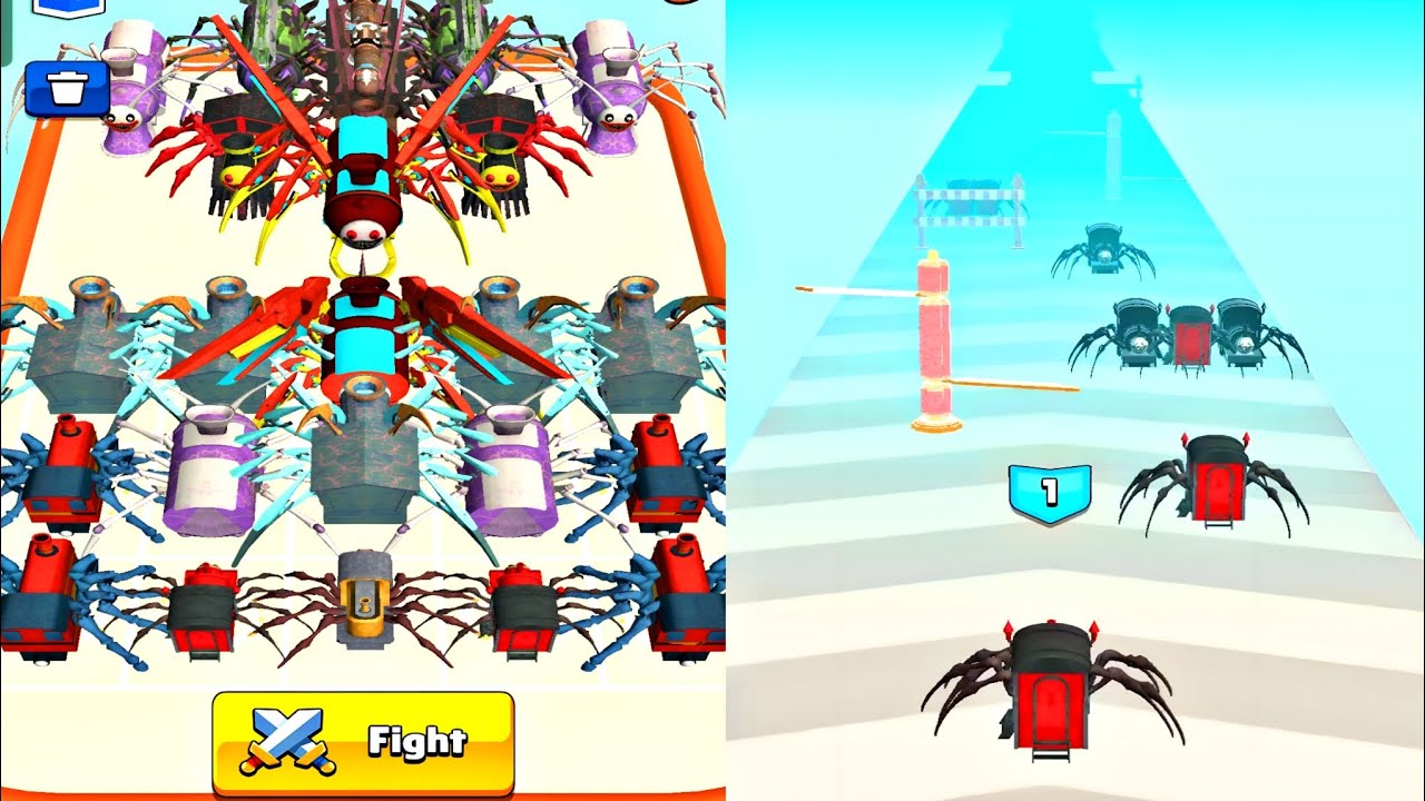 Max Level in Merge Master Spider Train 3D Run , Part-6 Choo Choo Train ...