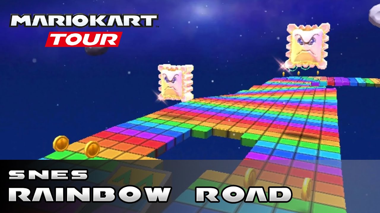 Mario Kart Tour - SNES Rainbow Road (All Variants) - YouTube