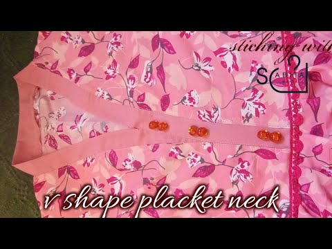 V shape placket neck design - YouTube