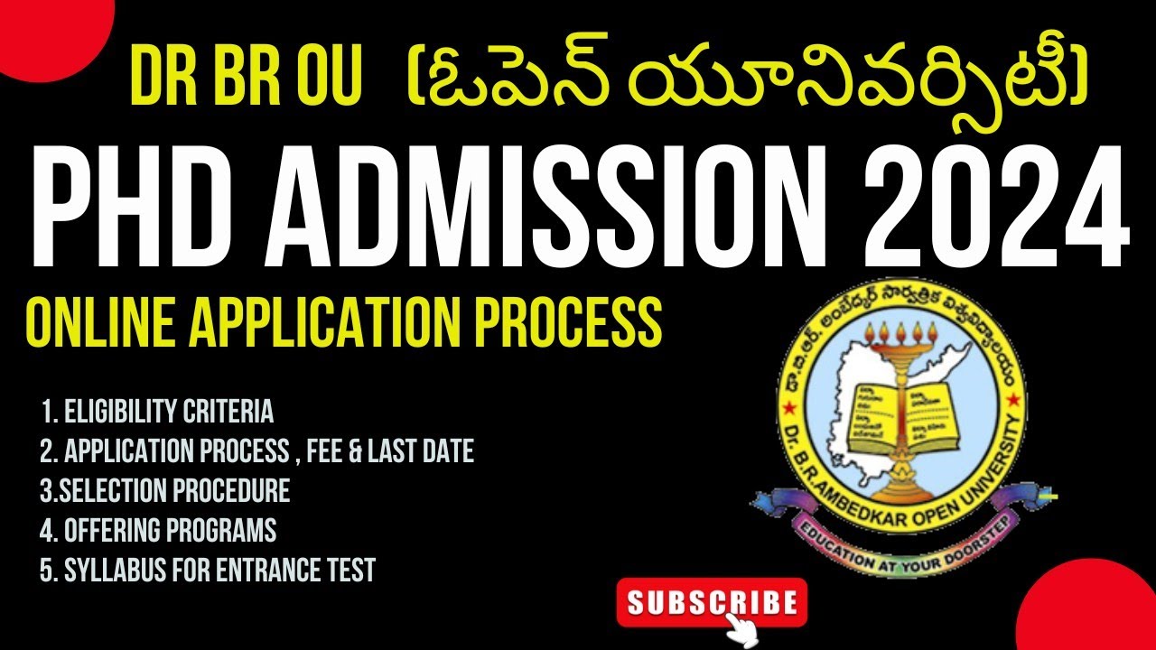 Dr Br Ambedkar Open University Phd Entrance Test Online Registration