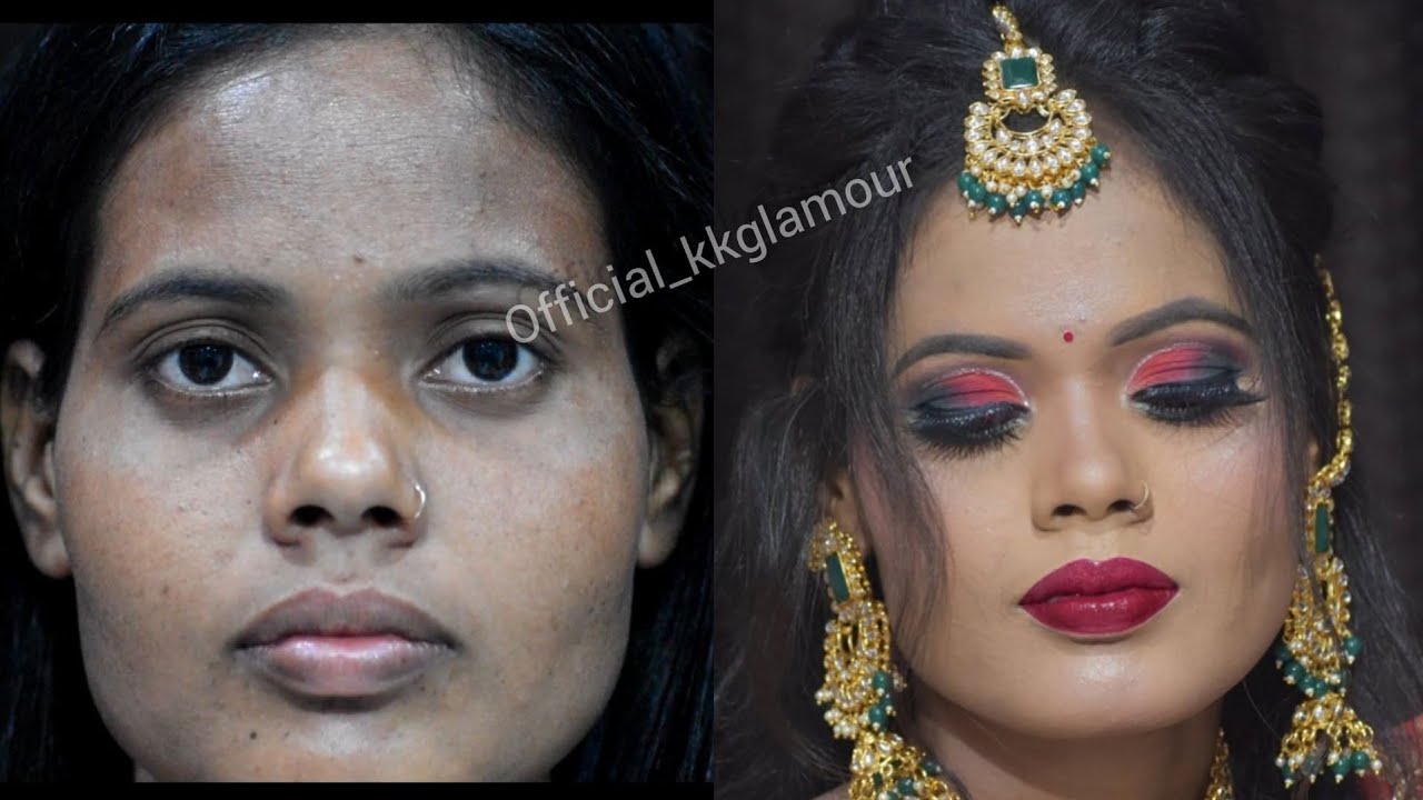 red and green eye makeup step by step makeup tutorial #kkglamour ...