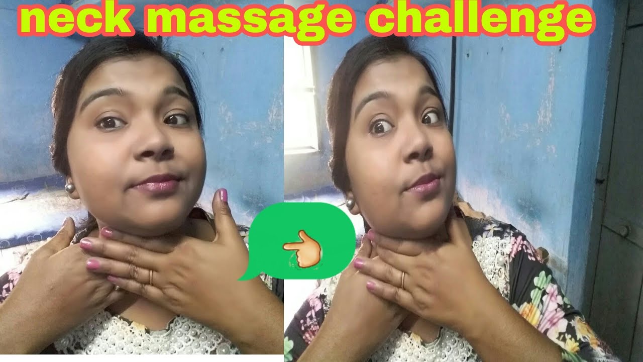 Front neck massage challenge/neck massage with coconut oil - YouTube