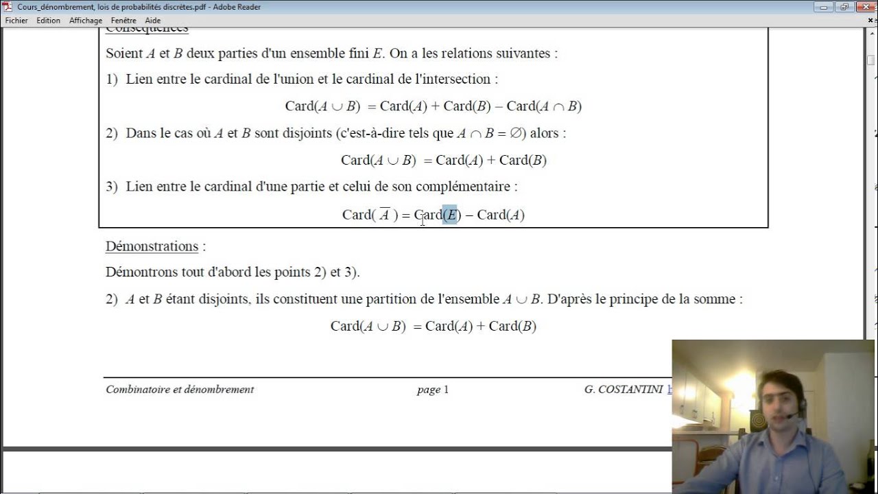 Dénombrement (1/8) - Cardinal d'un Ensemble - Maths Terminale S - YouTube