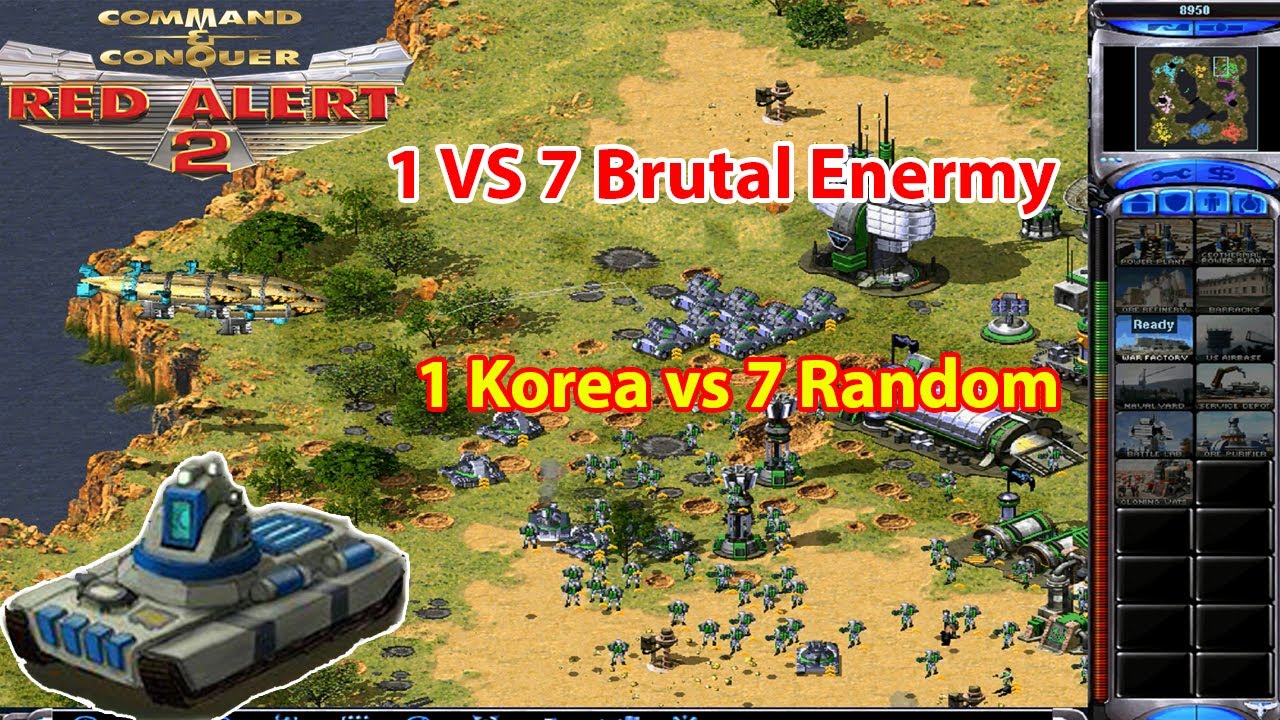 Red Alert 2 Battlezone | A Path Beyond II Map | 1 vs 7 Brutal Enermy ...