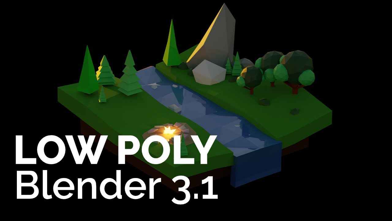 Wednesday practice Low Poly world #1 | Blender 3.1 - YouTube