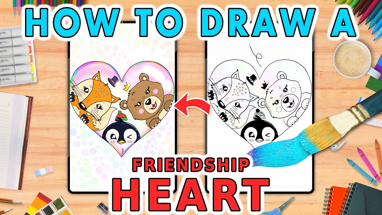 How To Draw A Friendship Heart 💖 #viral #youtube #art #shortvideo # ...