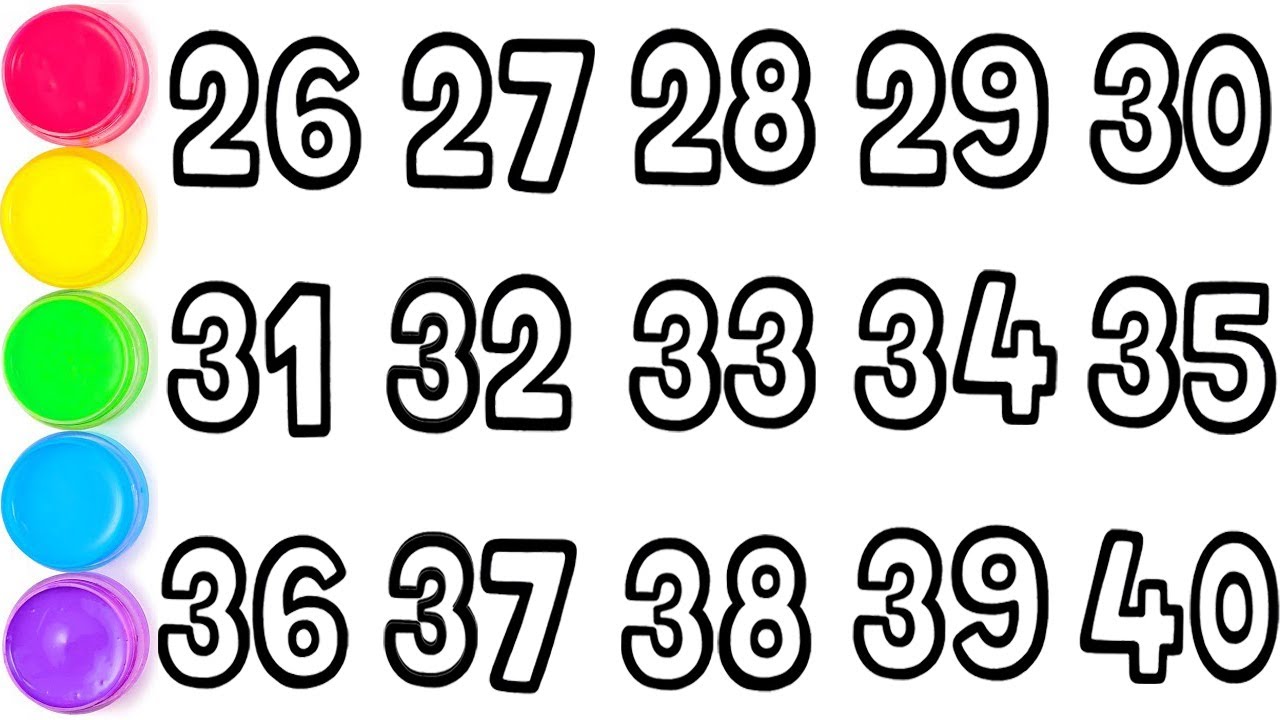 How to Draw Numbers 26 to 40 for Kids | Drawing, Coloring & Painting ...