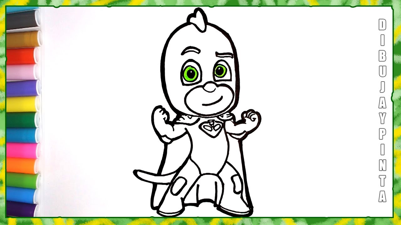 Cómo dibujar a GECKO de HÉROES EN PIJAMAS 💚🦎💚 PJ MASK DIBUJO Fácil 🌈 ...