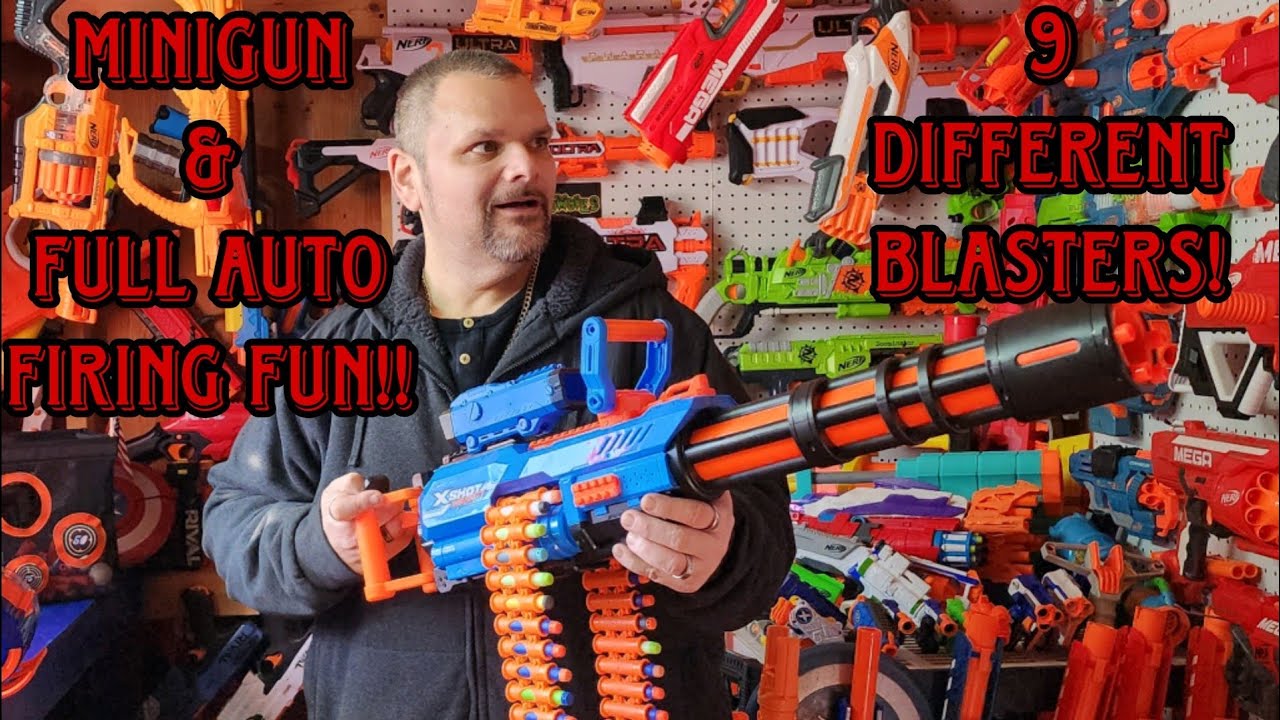 Miniguns, Machine Guns & Fully Automatic Nerf Blasters Firing...Pure ...
