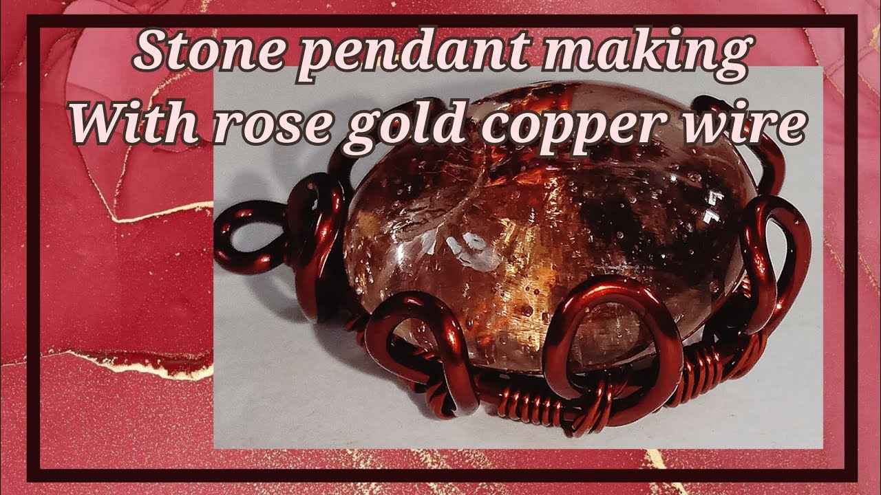 Wire wrapped Stone pendant making with copper enameled wire/ easy and ...