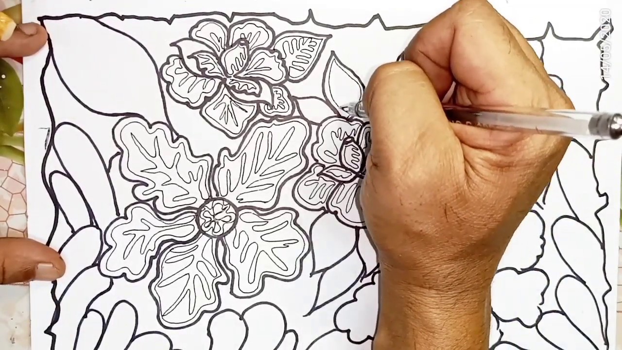 how to draw batik. step by step - YouTube