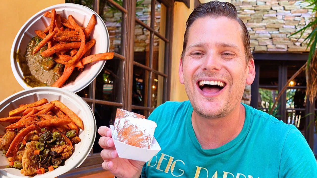 AUTHENTIC Beignets at Magic Kingdom? New Tiana's Bayou Foods - YouTube