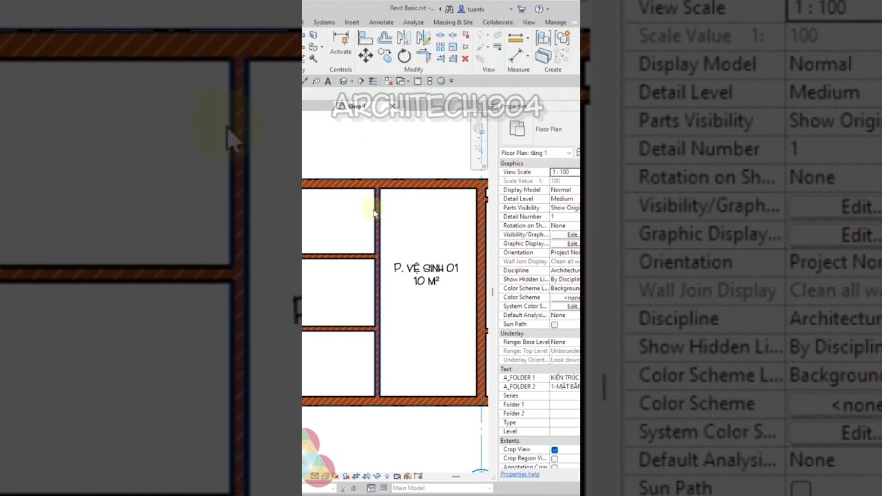 Room bounding của Wall trong Revit - YouTube