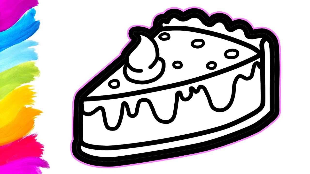 How to draw a Piece of Delicious Cake Learn Colors for Kids EggStory ...