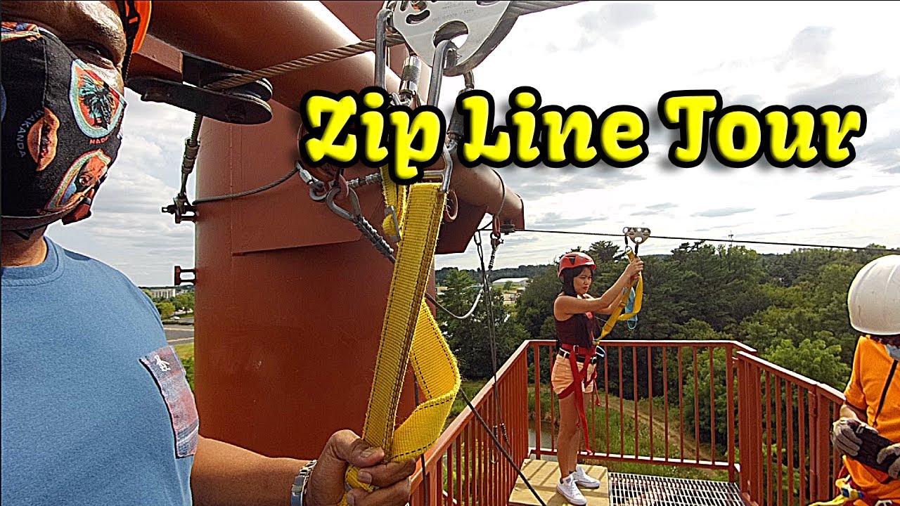 Zip Line Tour 10 floors Off The Ground In Wisconsin Dells - YouTube