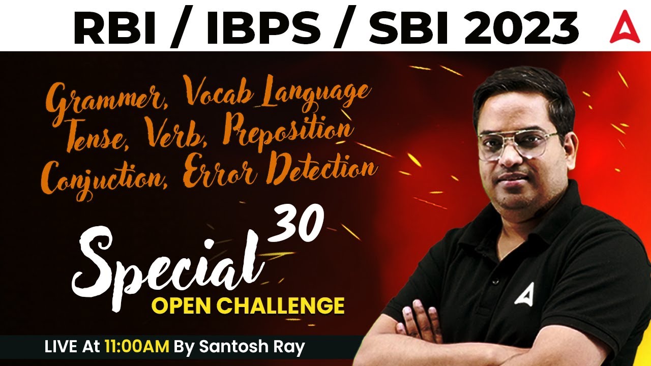 RBI | RRB | SBI | | IBPS | Super 30 Open Challenge | English By Santosh ...