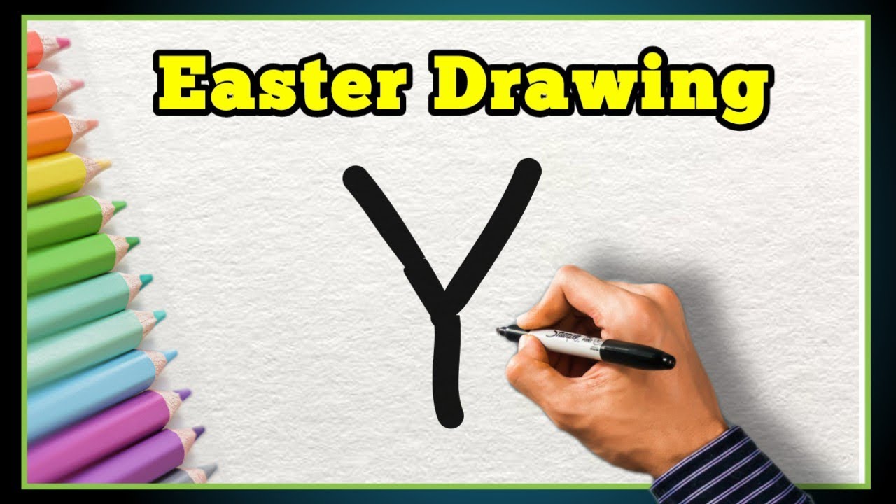 Happy Easter Day Drawing | How to Draw Easter Day Festival | Easter Day ...