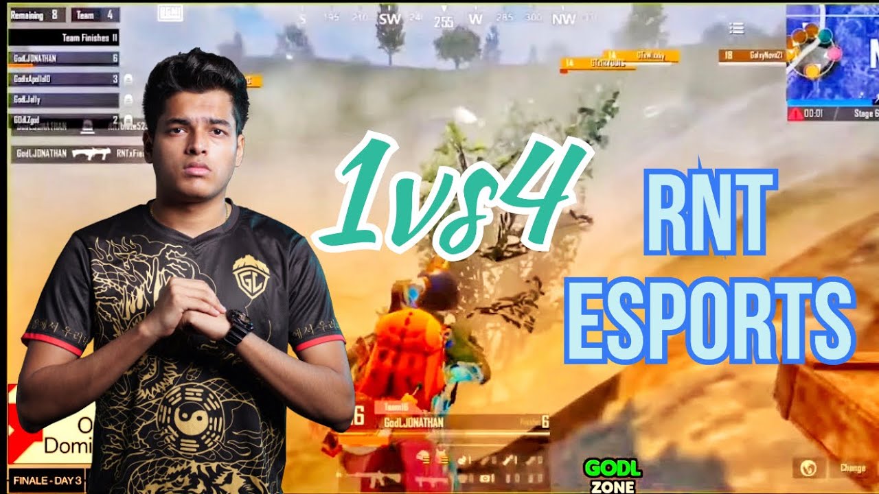 Jonathan 1v4 RNT ESPORTS |esports highlights |#bgmi #youtube # ...