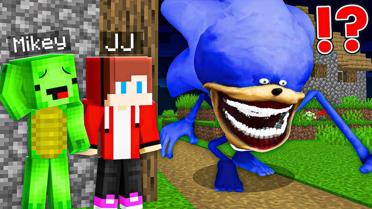 How Mikey and JJ HIDE from THE SONIC TAPES SHIN in Minecraft - Maizen JJ and Mikey - YouTube