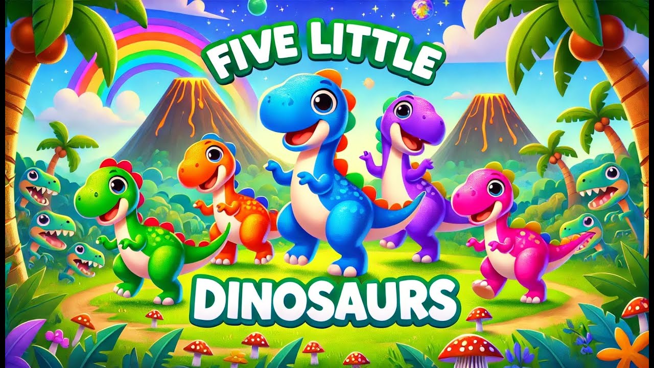 Five Little Dinosaurs | Fun Kids Song | Play, Learn & Sing 🎶🦖 - YouTube