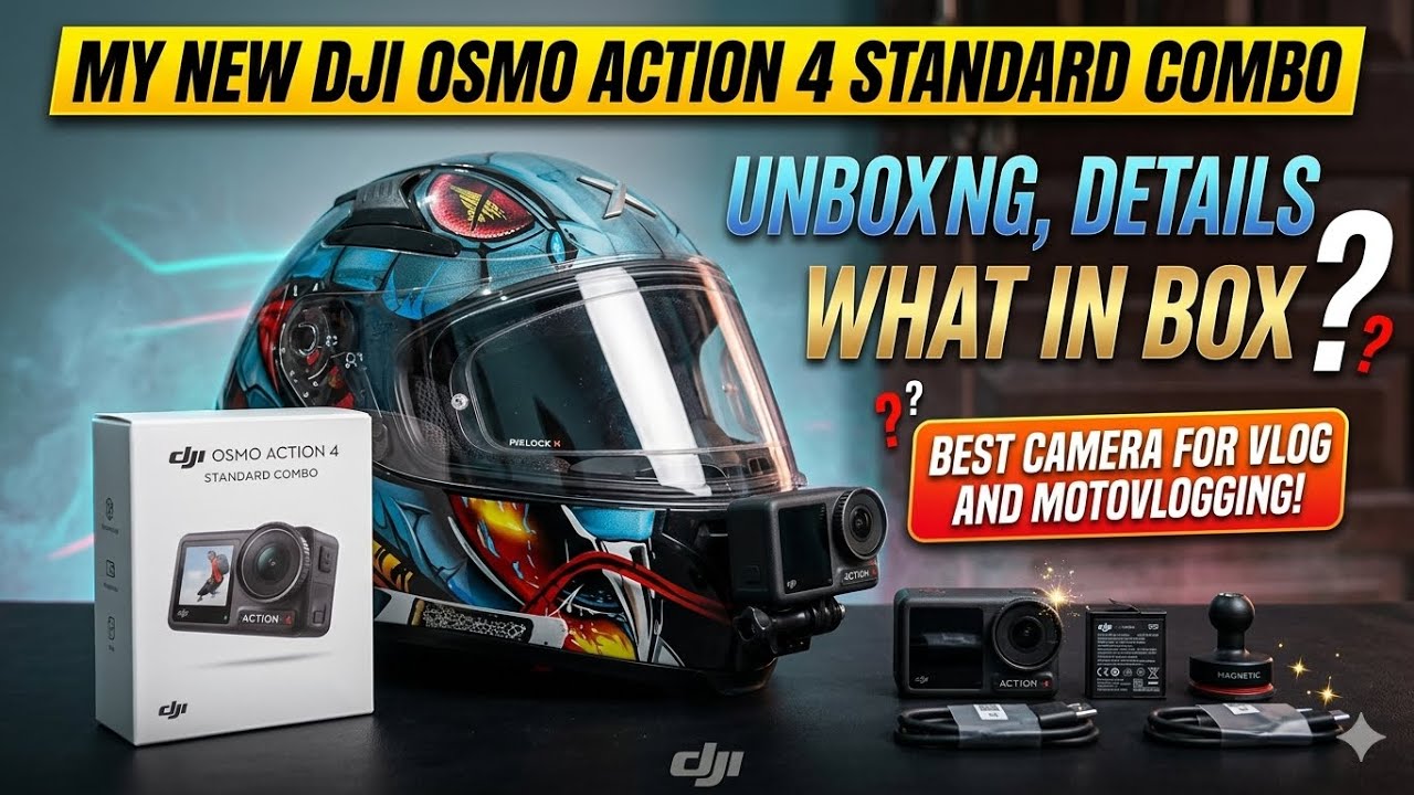 DJI OSMO ACTION 4 Unboxing Review 2026 My New Motovlogging Camera ️ ...