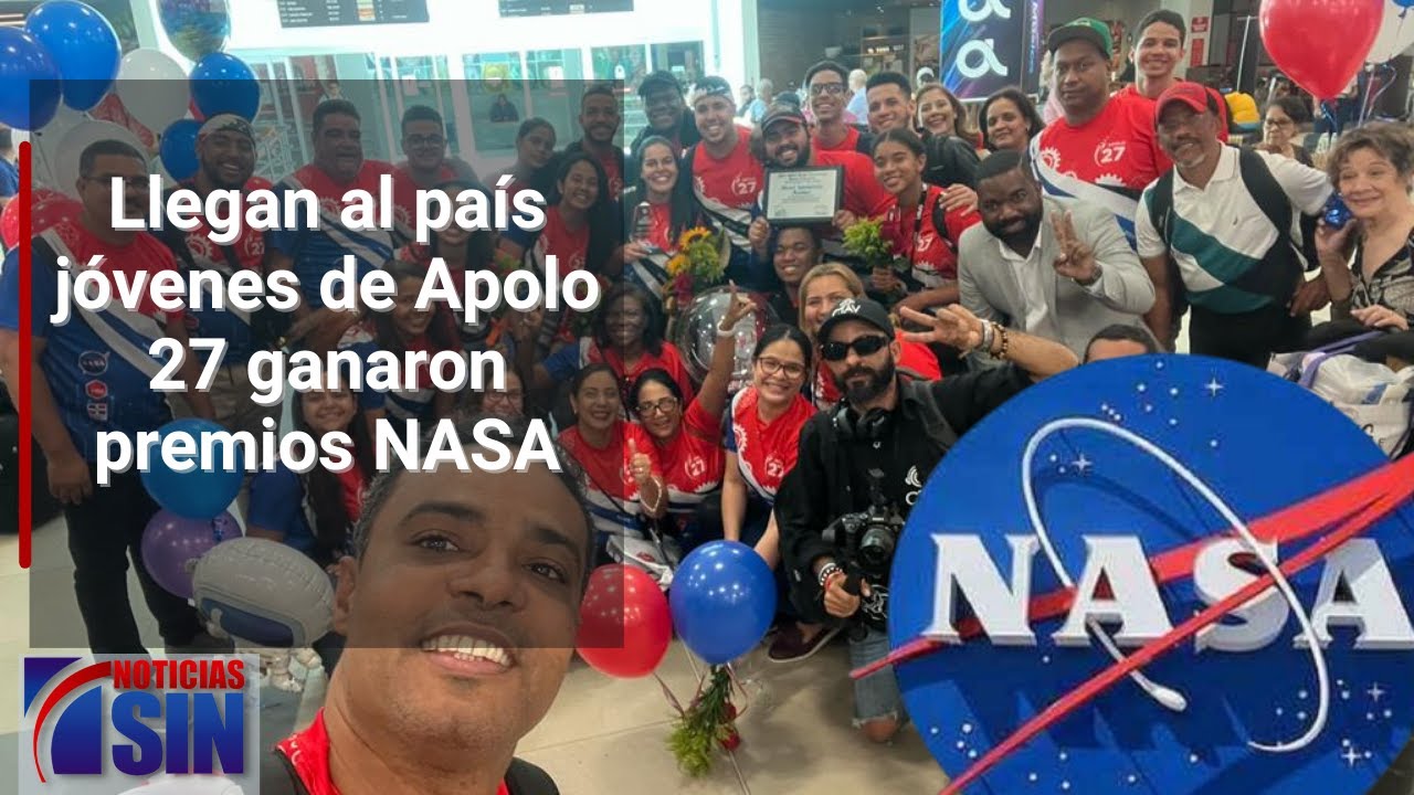 Llegan al país jóvenes de Apolo 27 ganaron premios NASA - YouTube