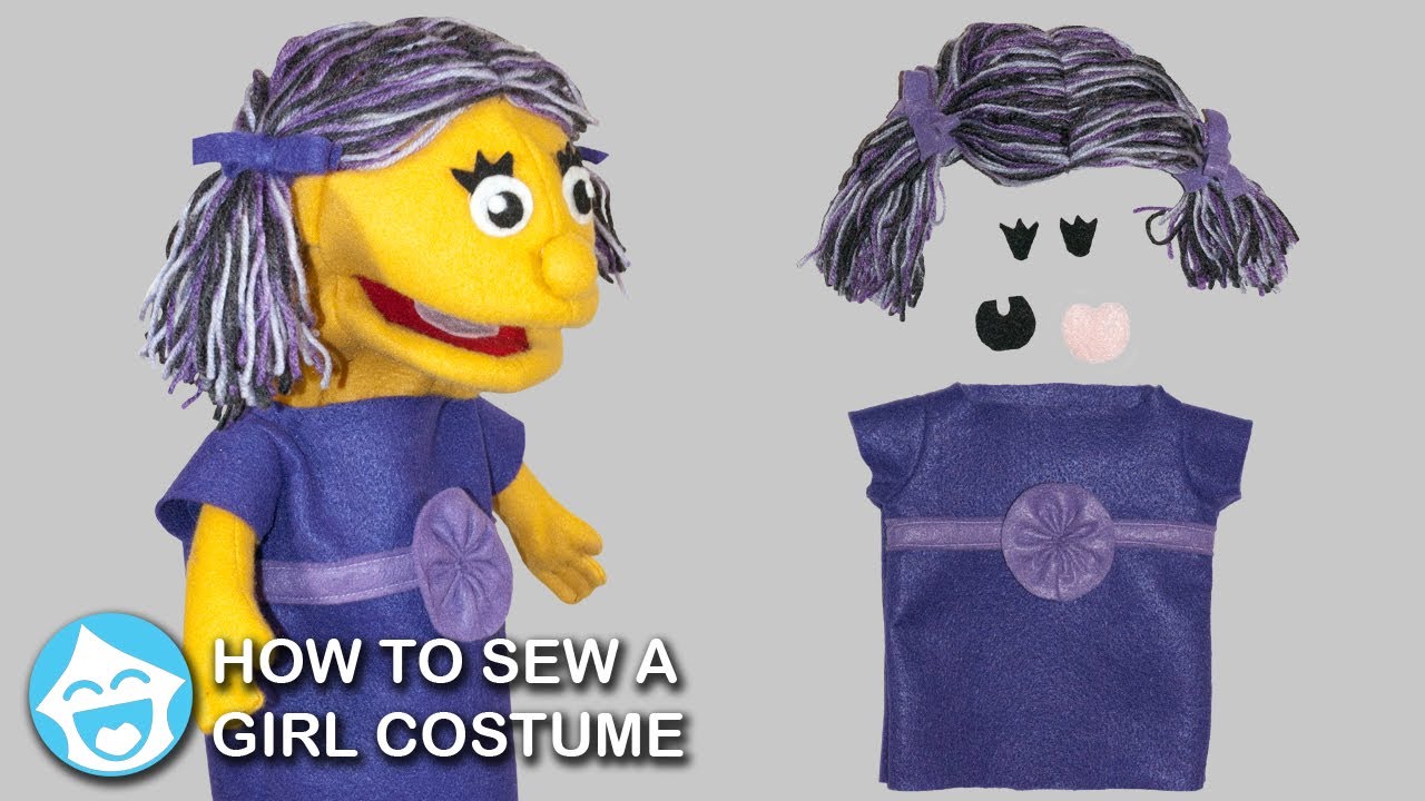 How to Sew Girl Costume for a Person Puppet - YouTube