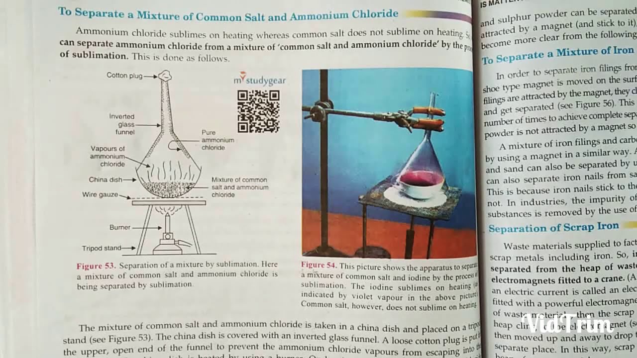 Class 9th | speration through sublimation | Magnetic separation - YouTube