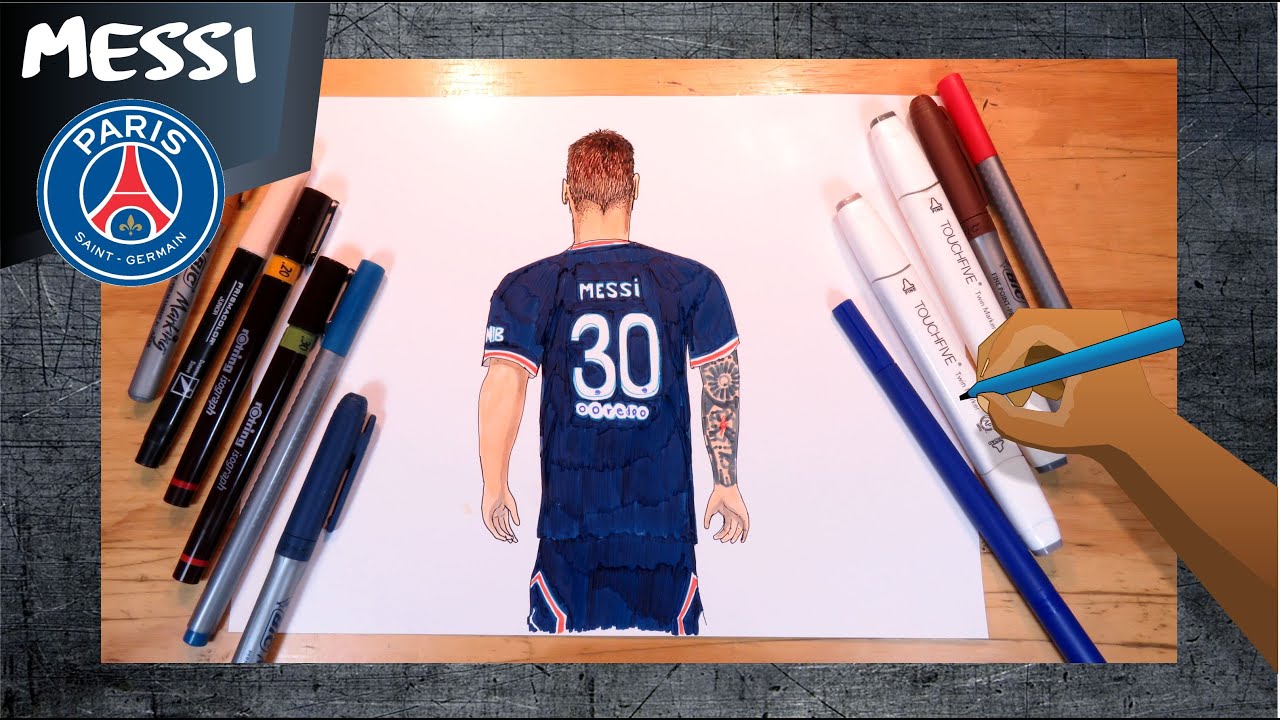 Dibuja la camiseta de Messi en el Paris Saint Germain PSG 2021 - YouTube