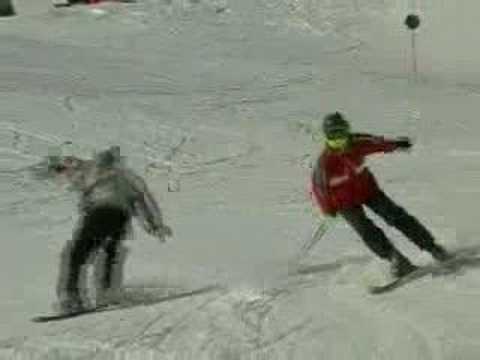 Snowboard Ski collision - YouTube