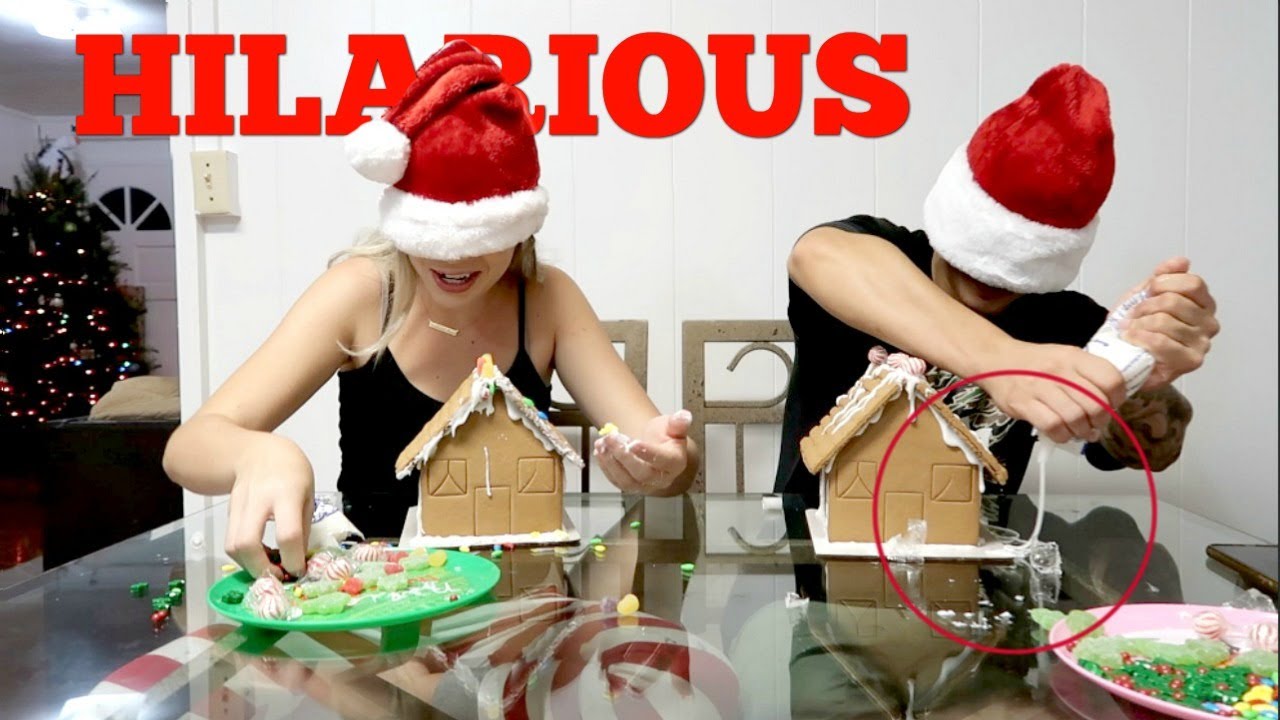 BLINDFOLD GINGERBREAD DECORATING CHALLENGE - YouTube