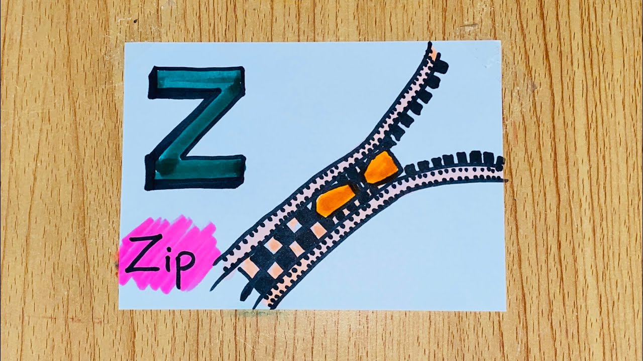 Z is for zip | how to draw | easy drawing for kids school project ideas ...