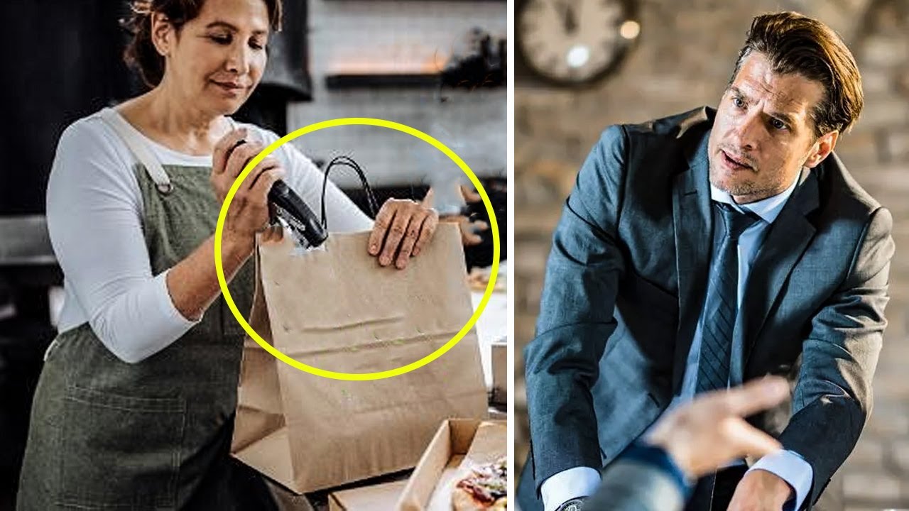 Cleaning lady took restaurant leftovers home. When the restaurant owner ...