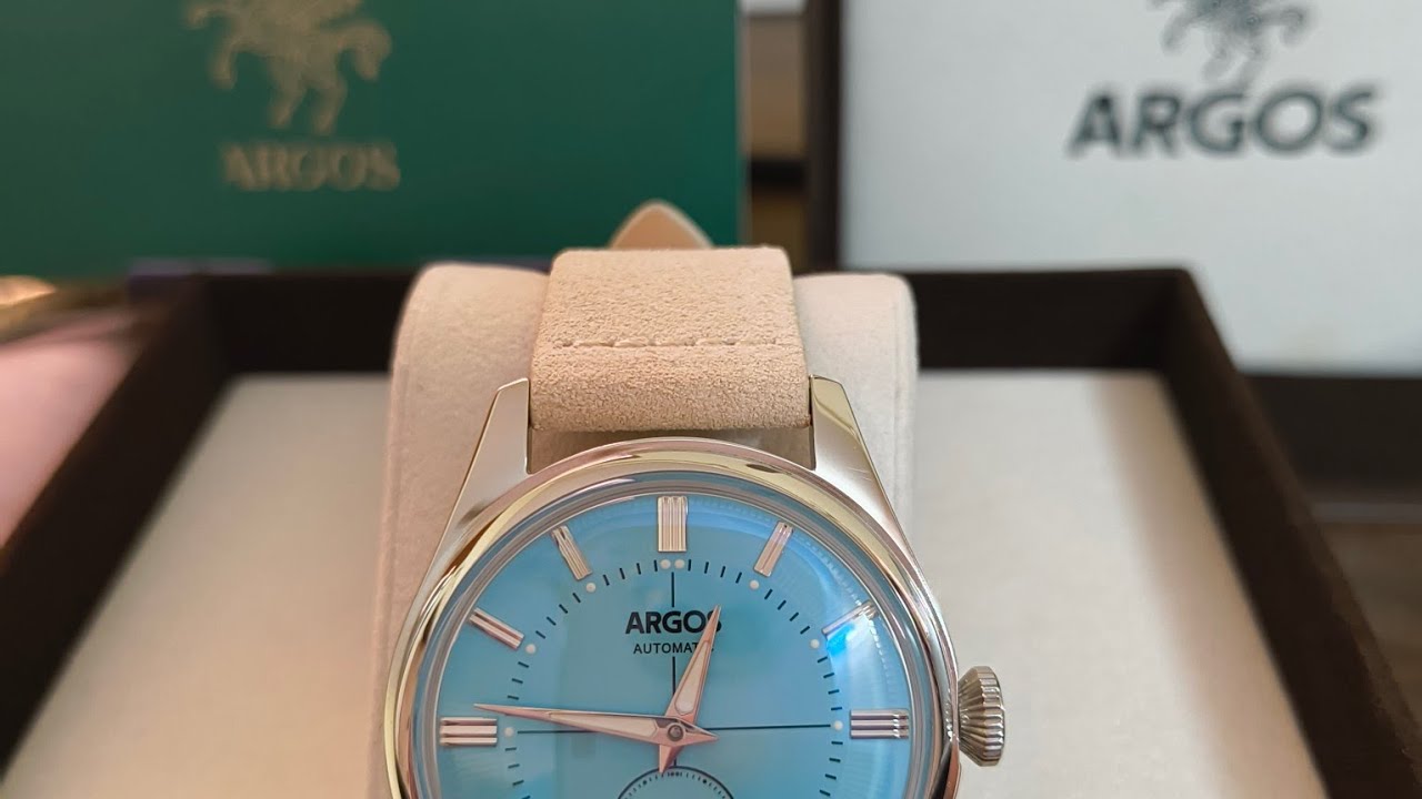 Argos Apollo III Automatic Watch Unboxing| Ice Blue Silver with Ivory ...