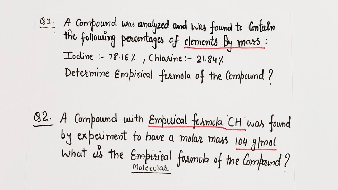 Important Numericals On Empirical Formula Chemistry Class 11th Neet important-numericals-on-empirical-formula-chemistry-class-11th-neet