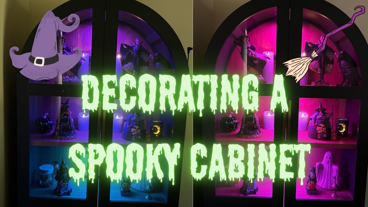 Decorating a Spooky Cabinet - YouTube