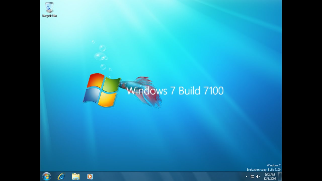 Taking a look at Windows 7 Build 7100 (Release Candidate) - YouTube