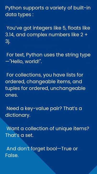 Python Data Types Explained in Seconds! #ai #deeplearning #futuretech # ...