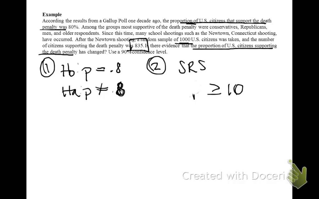 Hypothesis Testing for Proportions: Method I - YouTube