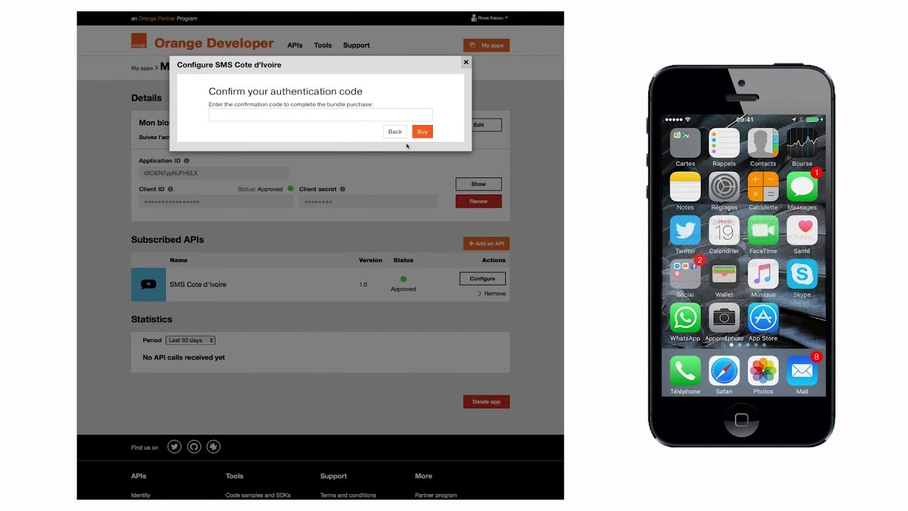 Tutoriel API SMS Orange Developer - YouTube