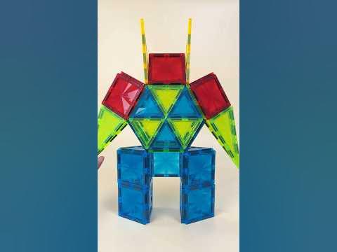 Magnetic tiles build ideas | how to build a robot - YouTube