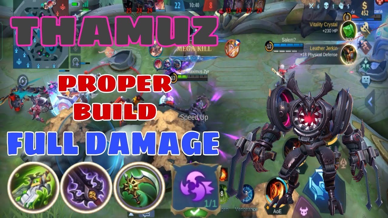 ASSASSIN EMBLEM THAMUZ FULL DAMAGE OP? BEST BUILD AND EMBLEM | Mobile ...