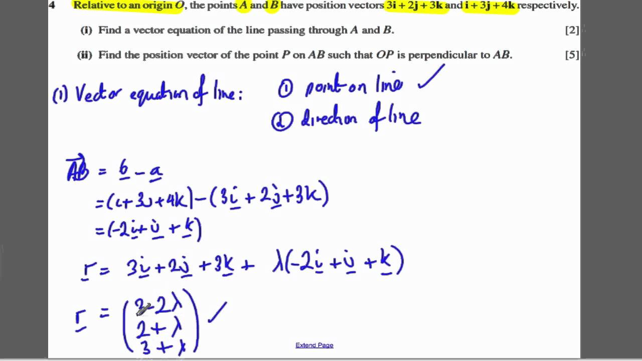 Core 4 OCR June 2008 Q4 - Vectors (6) - YouTube
