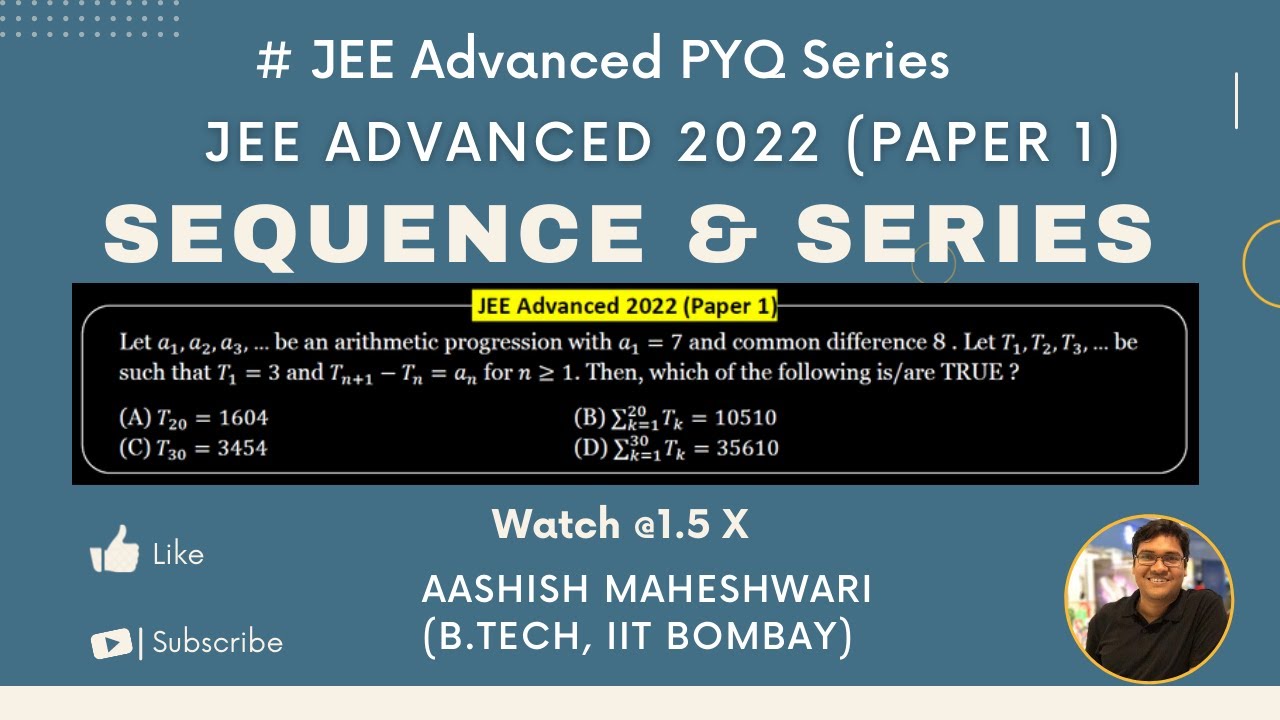 JEE Adv 2022 Paper 1 | Sequence & Series - YouTube
