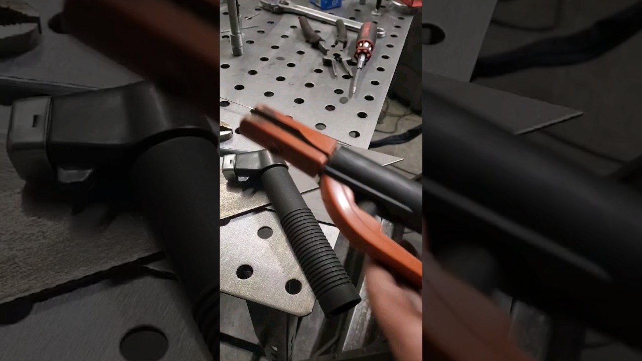 Switching a Clamp electrode holder with a short stub one. #welder # ...